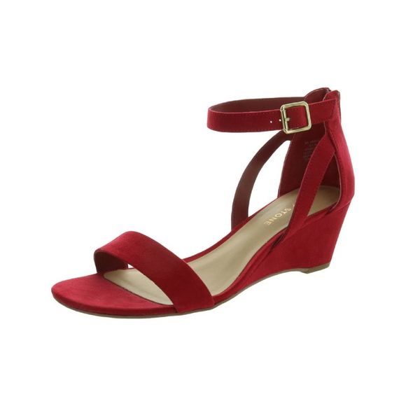SUN STONE | Shoes | Sun Stone Womens Red Cutouts Zipper Accent Jossie ...